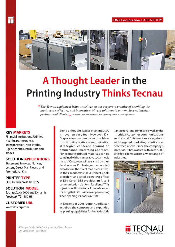 A Thought Leader in the Printing Industry Thinks Tecnau